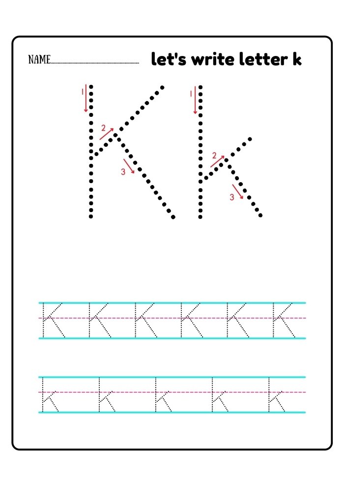 Lower Case K Handwriting Worksheets Worksheets GO