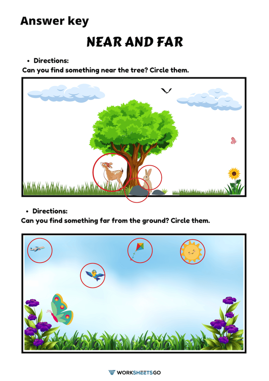 Near Far Worksheets WorksheetsGO Near Far Worksheets WorksheetsGO