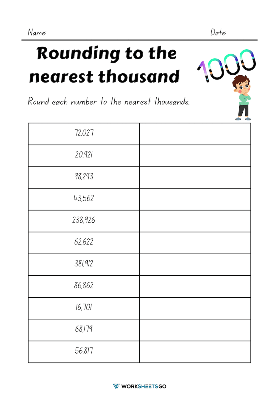 Rounding To The Nearest Thousand Worksheets WorksheetsGO