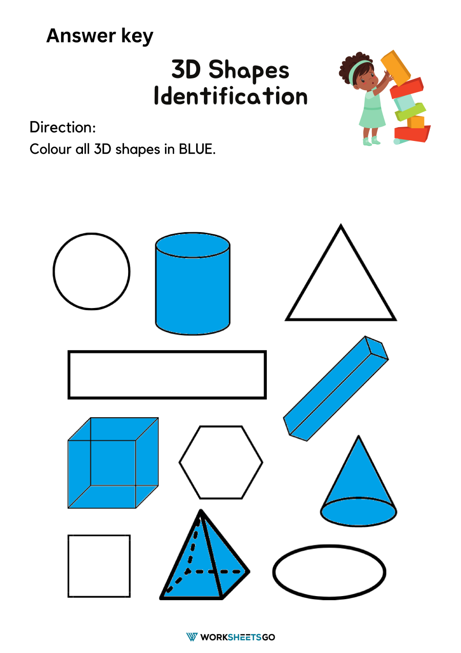 3D Shapes Identification Worksheets WorksheetsGO